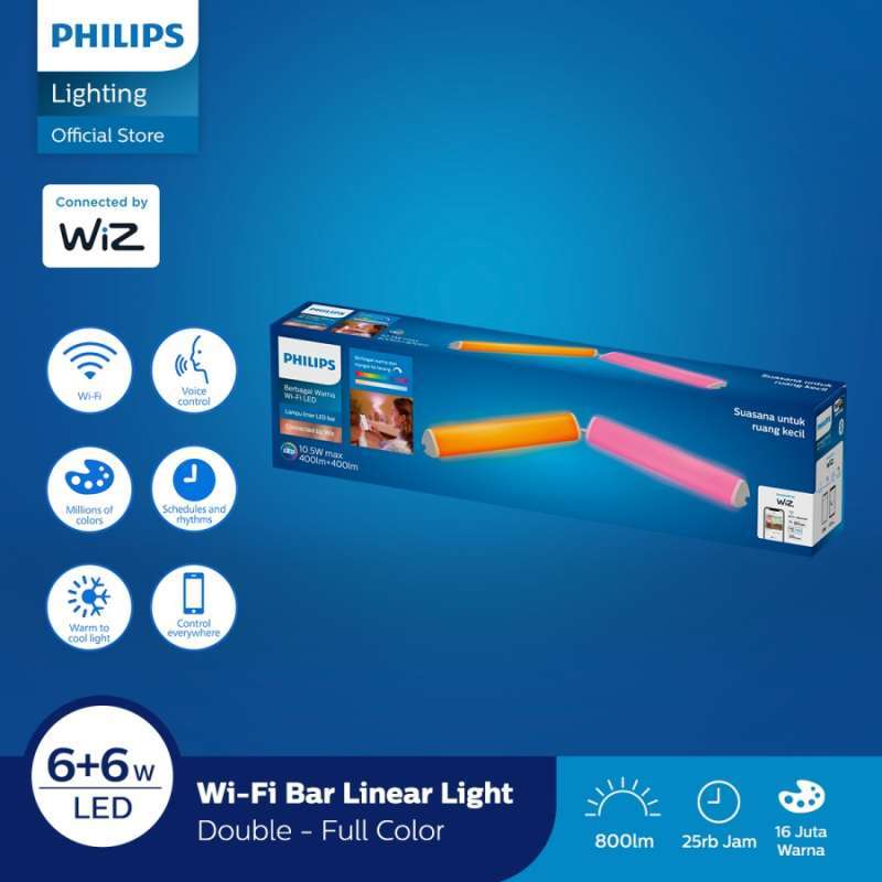 Promo Philips Smart WiFi Bar Linear Dual 6+6W Tunable Color Diskon 34% ...
