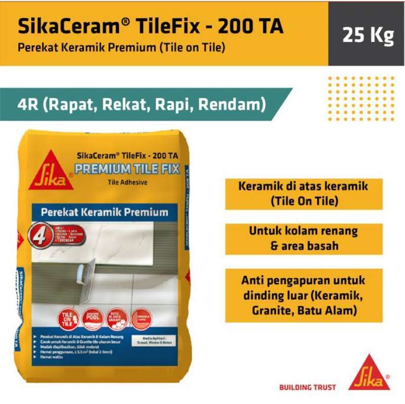 Jual SikaCeram 200TA Mortar Lem Perekat Keramik Tile On Tile 25Kg ...
