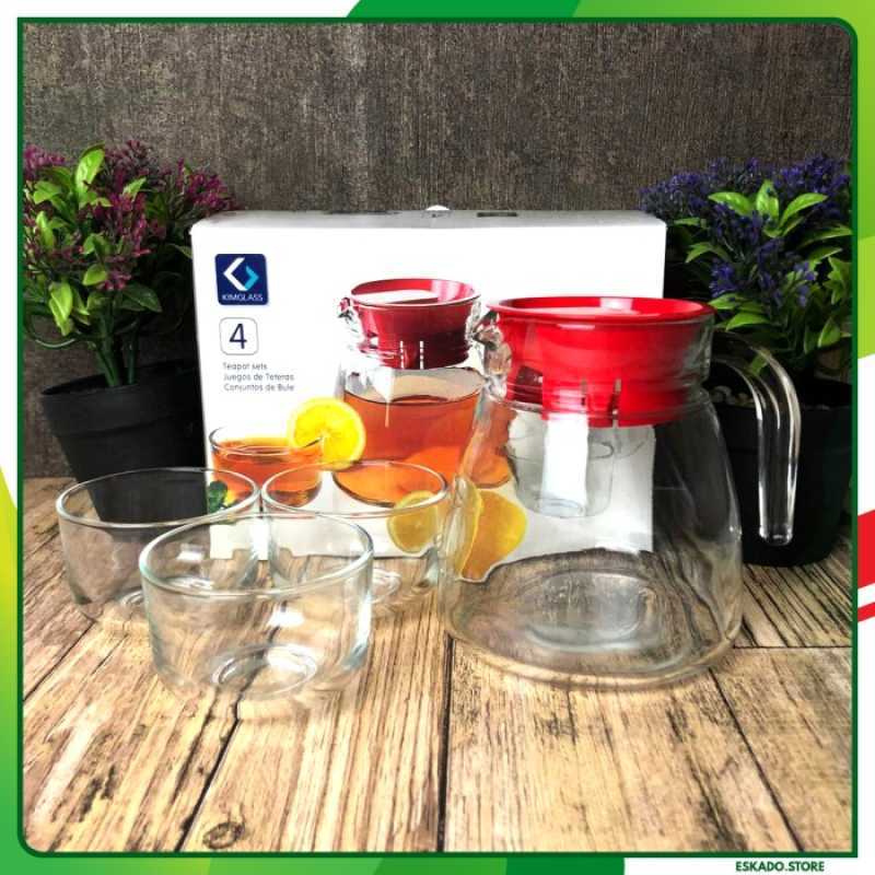 Promo Glass Teapot/Teko Gelas/Jug Glass/Teko Cantik Free GLASS KIMGLASS ...
