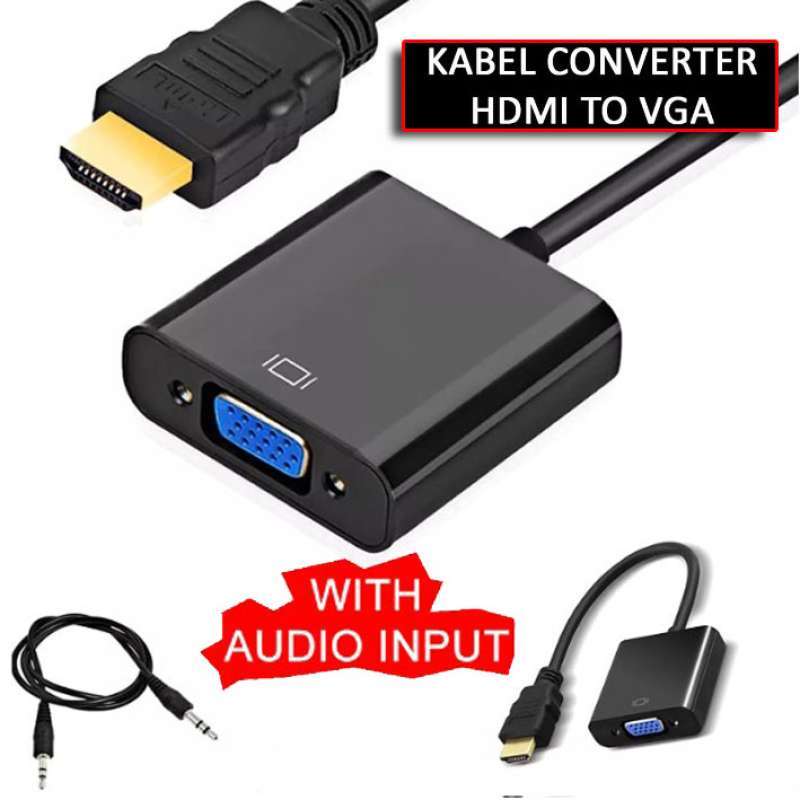 Jual Kabel Converter Hdmi to VGA with Audio Output Adapter di Seller ...
