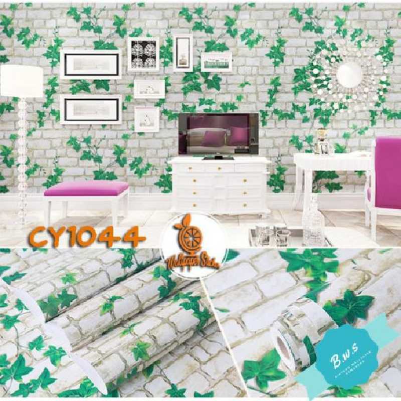 Jual Wallpaper Sticker Dinding Motif Bata Daun Rambat Hijau //10m X 45cm Di Seller Bws Bintang ...