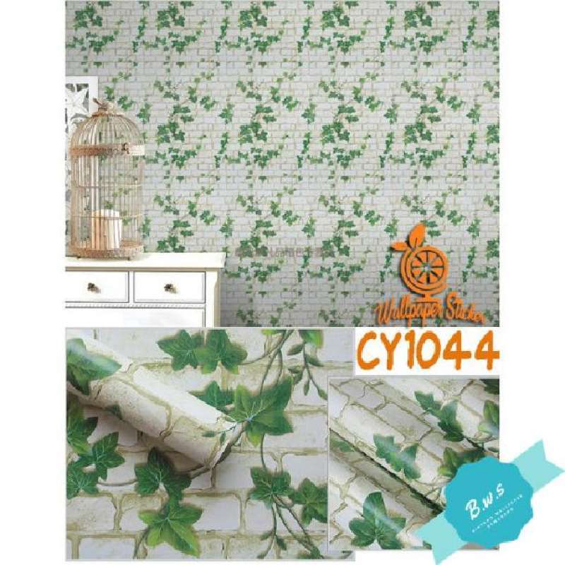 Jual Wallpaper Sticker Dinding Motif Bata Daun Rambat Hijau //10m X 45cm Di Seller Bws Bintang ...