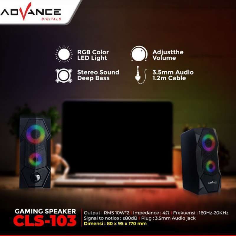 Jual ADVANCE CLS-103 SPEAKER GAMING RGB CLS103 di Seller Toko Ganesha ...