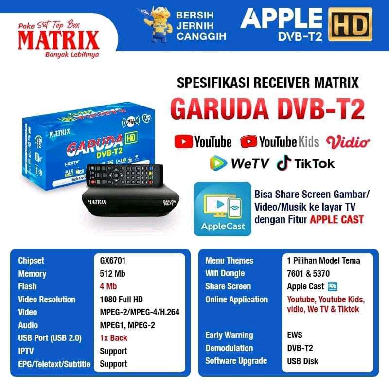 Jual Set Top Box Receiver STB DVB T2 Matrix Garuda Full HD di Seller ...