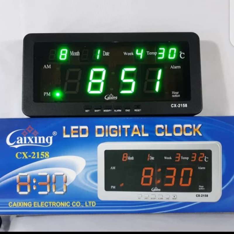 Promo Jam Dinding Digital Caixing CX 2158 Led Biru atau Hijau - Biru ...