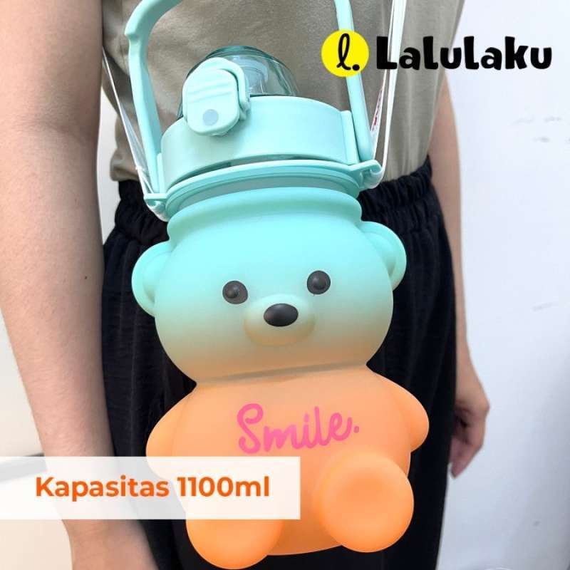 Promo Botol Minum Anak Bear Beruang Gradasi Viral Gemoy 1100ml Stiker ...