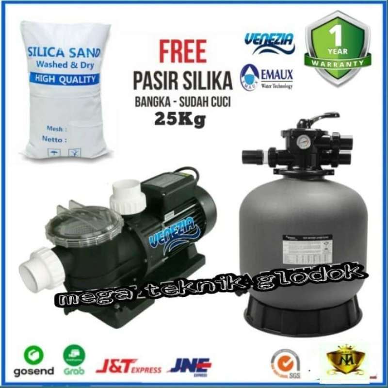 Jual Pompa Kolam Renang 1/2 Hp + SAND FILTER EMAUX V350 SATU SET PASIR ...