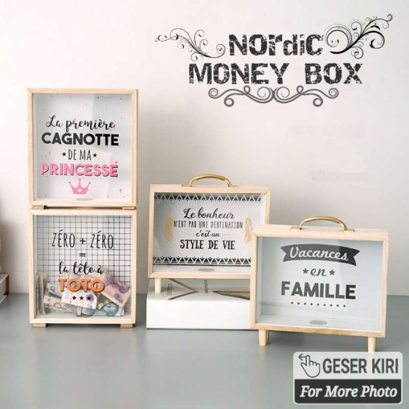 Jual Nordic Money Box Celengan Kayu Tabungan Kotak Donasi Kotak Uang di ...