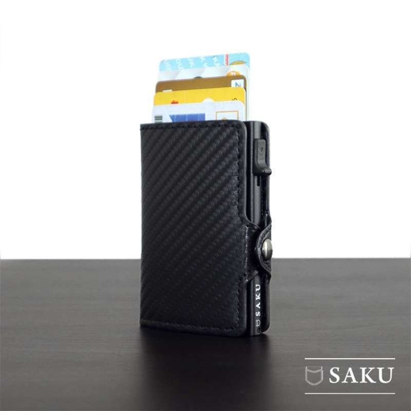 Jual Dompet Pria Carbon Asli SAKU Smart Wallet Card Holder RFID Compact ...