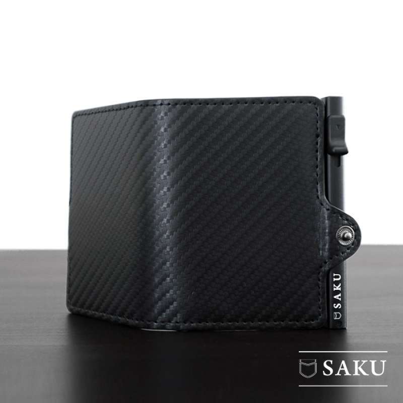 Jual Dompet Pria Carbon Asli SAKU Smart Wallet Card Holder RFID Compact ...