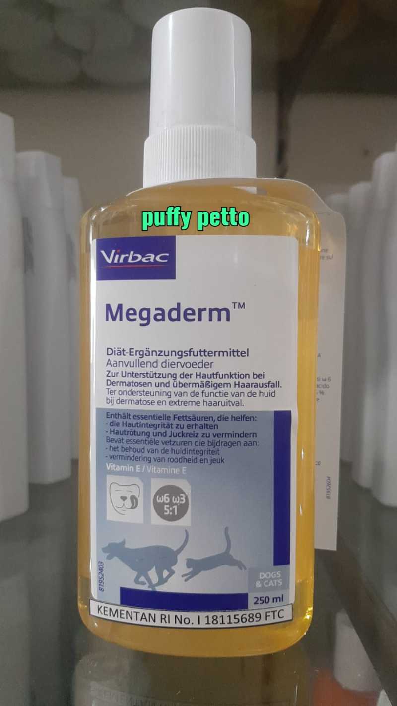 Jual puffy petto Megaderm Vitamin Bulu Kulit Anjing Kucing Virbac Dog ...