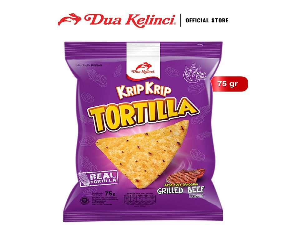 Jual Dua Kelinci Krip Krip Tortilla Rasa Sapi Panggang Snack [75 Gr] Di ...
