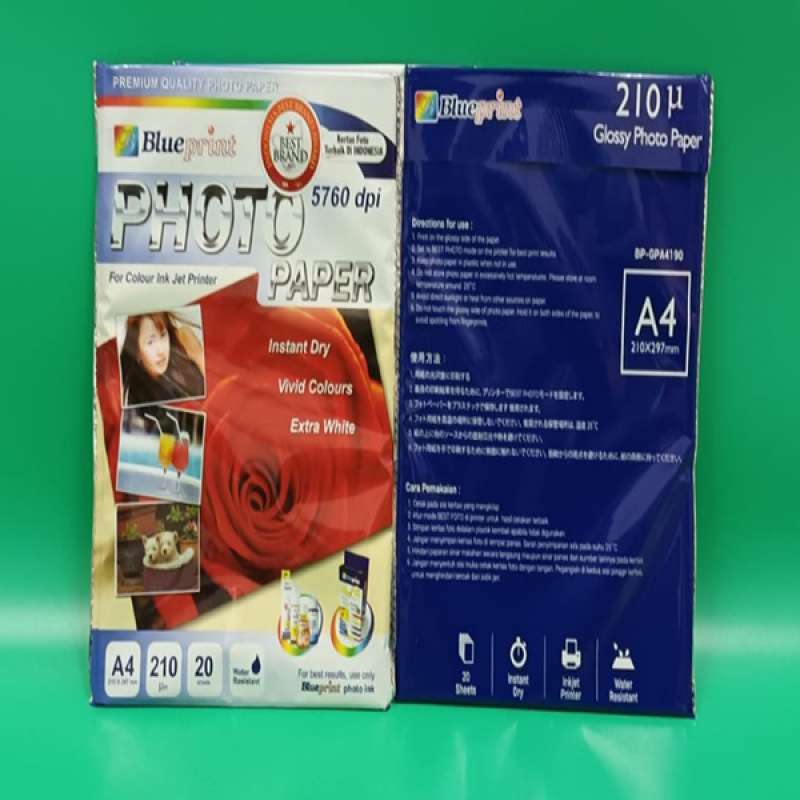 Promo Kertas/paper Blueprint 210 Gram Glossy A4 Diskon 12% Di Seller ...