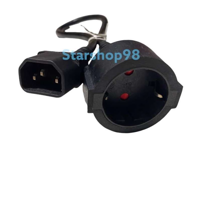 Jual Kabel power cord konverter converter C14 to CEE 7/7 di Seller ...