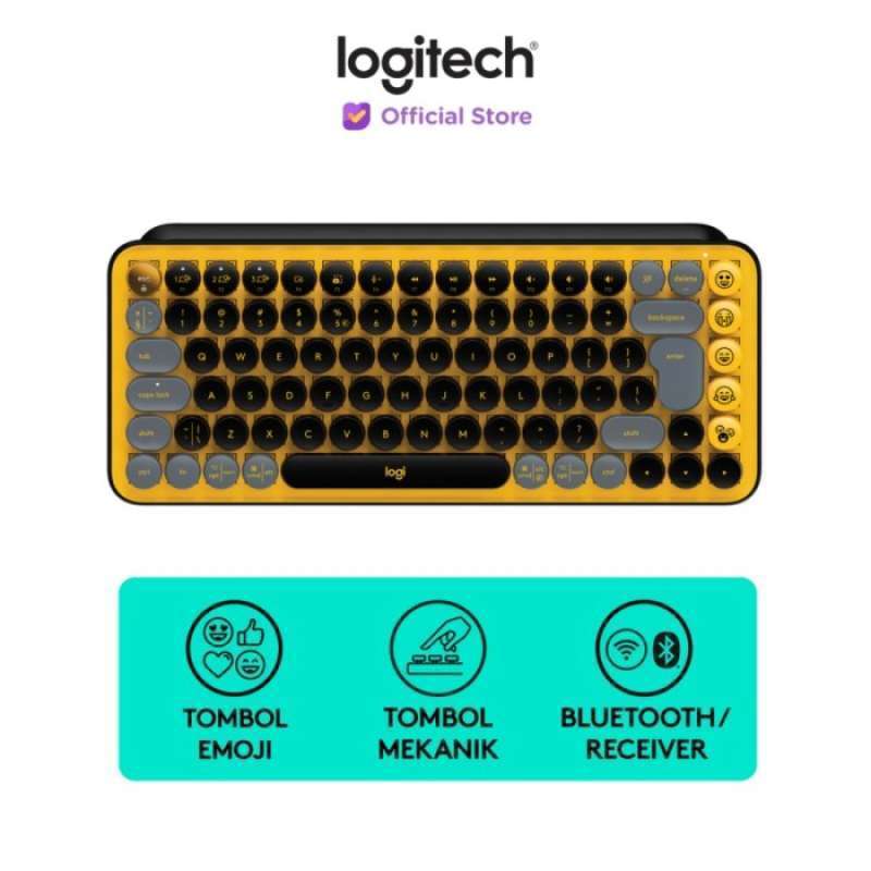Jual ORIGINAL POP Keys Logitech Keyboard Wireless Mechanical Compact ...