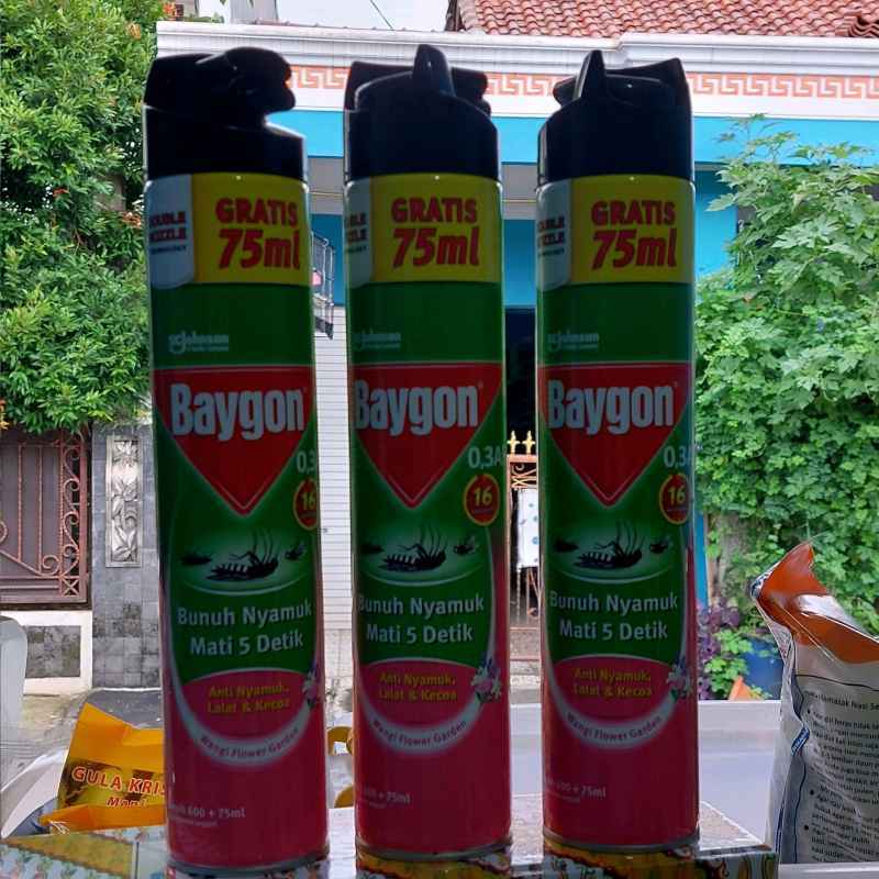 Jual Baygon aerosol flower garden 600 + 75ml 1 dus isi 12 Kaleng di ...