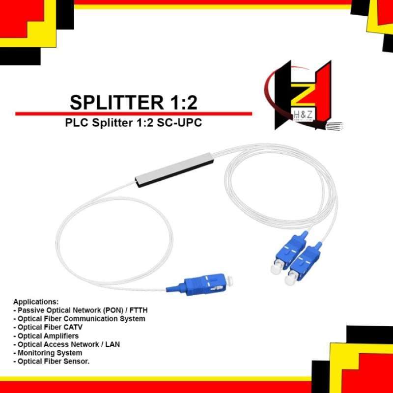 Promo Tanpa Merk PLC Splitter 1:2 SC UPC / Passive Splitter 1 2 SC UPC Fiber Optik G Diskon 50% ...