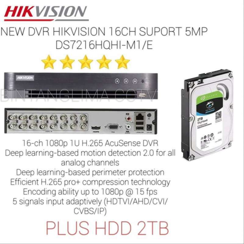Jual DVR HIKVISION 16CH iDS-7216HQHI-M1/E TURBO ACUSENSE DVR SUPPORT ...
