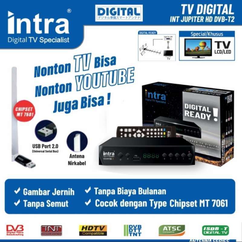 Jual STB Set Top Box Intra Jupiter DVB T2 DVBT2 TV HD Analog to Digital ...