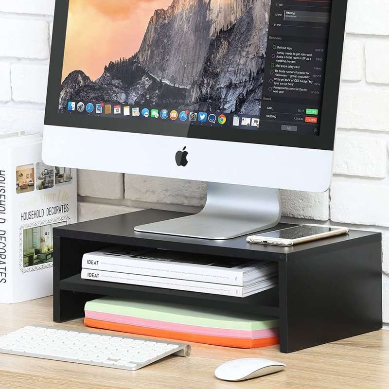Promo Meja Monitor / Stand Monitor Bahan Multiplek / Plywood - Hitam ...