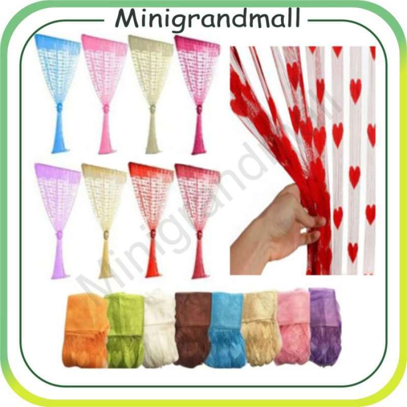 Promo MGM98 COD Tirai Benang Love Tirai Pintu Dan Jendela Benang Baichuan Diskon 5% di Seller ...