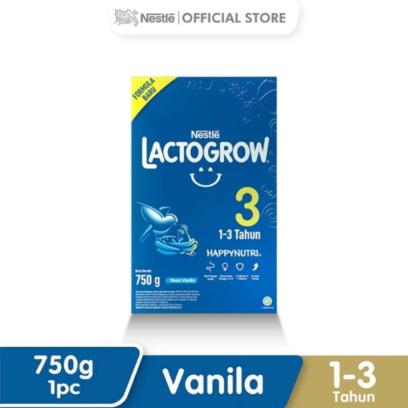 Jual Nestle Lactogrow 3 Susu Pertumbuhan Rasa Vanila 1-3 Tahun Box 750 ...