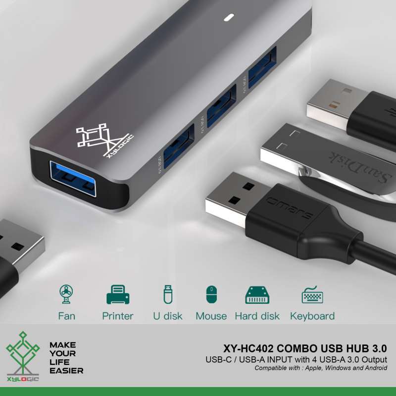 Jual XYLOGIC COMBO USB Hub 3.0 for Windows and Mac OS di Seller XYLOGIC ...