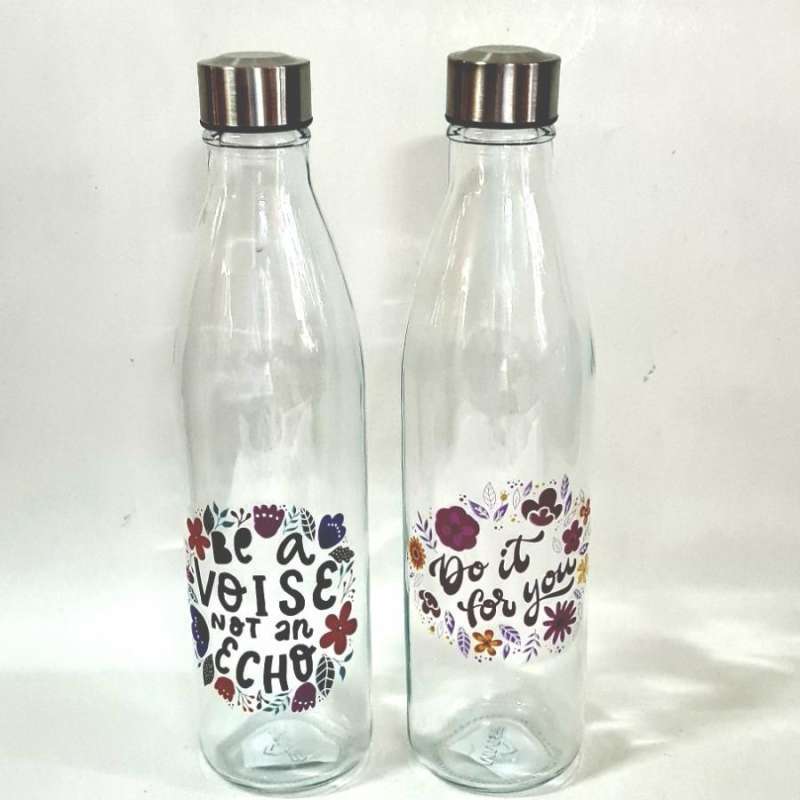 Jual Botol Kaca Bulat Motif 1 Liter Tutup Stainless Di Seller Very Well ...
