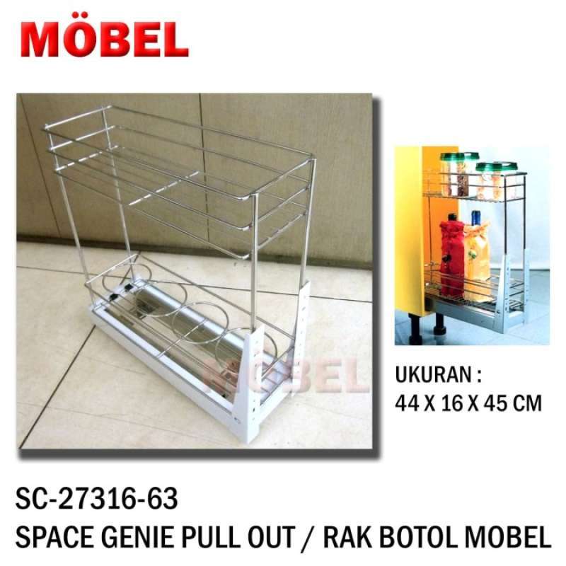 Promo Rak Botol Tarik / Space Genie Pull Out (sc-27316ww) Diskon 23% Di ...