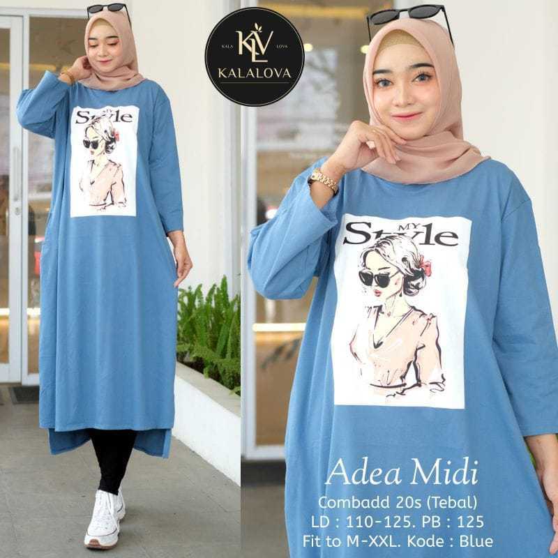 Promo Jesla Fashion Adea Midi Dress Bahan Kaos Katun Combed 24s ...