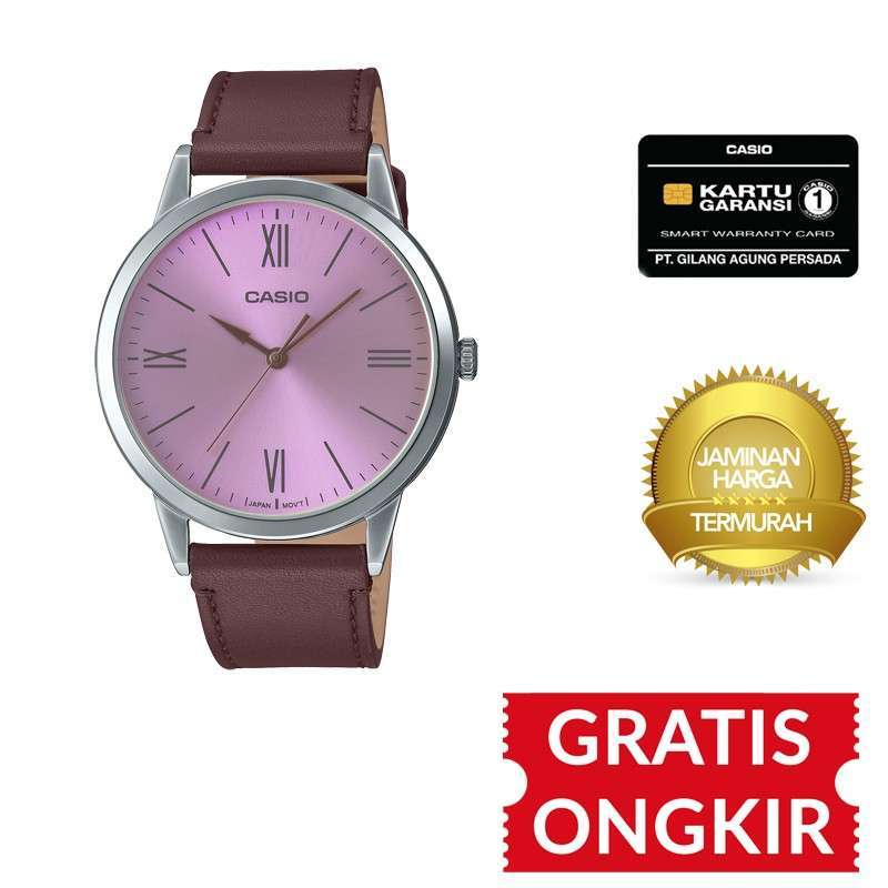 Jual Jam Tangan Pria Casio Analog MTP-E600L-5BDF Purple Dial Maroon ...