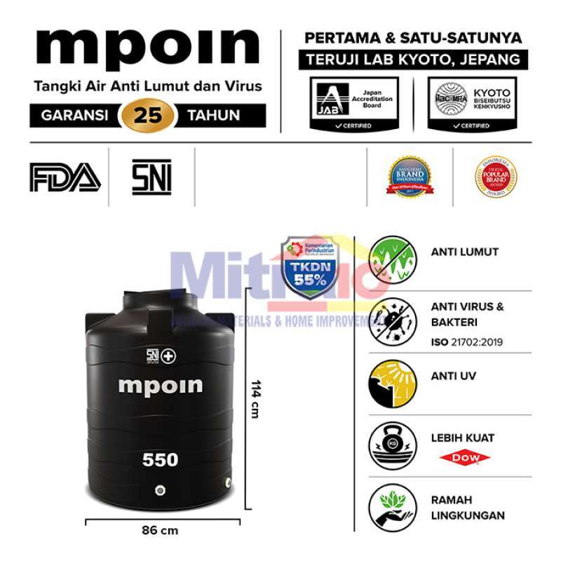 Jual Mpoin Toren Air W550 550 Liter Wave Series Water Tank Di Seller Mitra10 Official Store ...