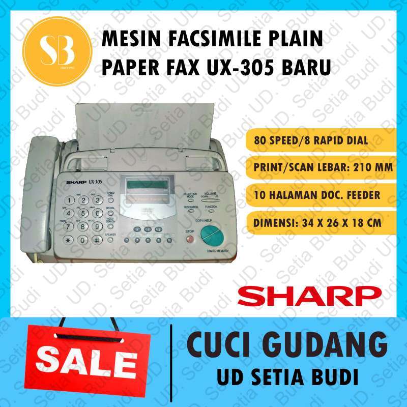 Jual Mesin Facsimile Kertas Hvs / Plain Paper Fax Sharp Ux-305 Baru Gres Di Seller Toko ...