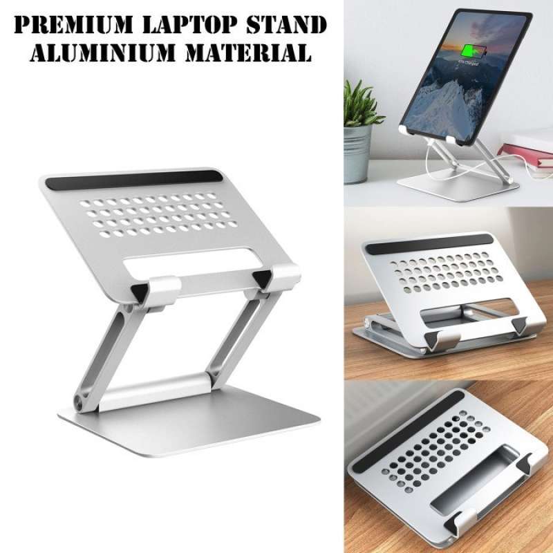 Jual [DW] Laptop Stand Premium Aluminium Folding Bracket Tablet ...