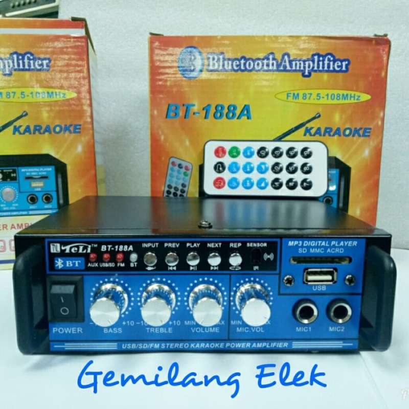 Jual Amplifier Karaoke Mini Teli Bt-188a Bluetooth,usb,radio Di Seller ...