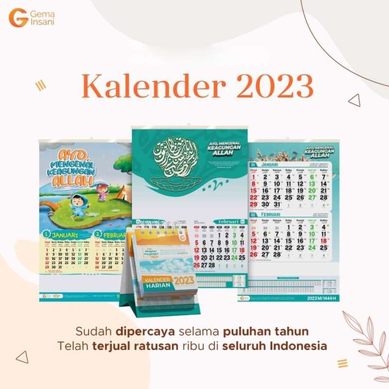 Jual Kalender Meja Dan Kalender Dinding Gantung Anak Regional Kaligrafi ...