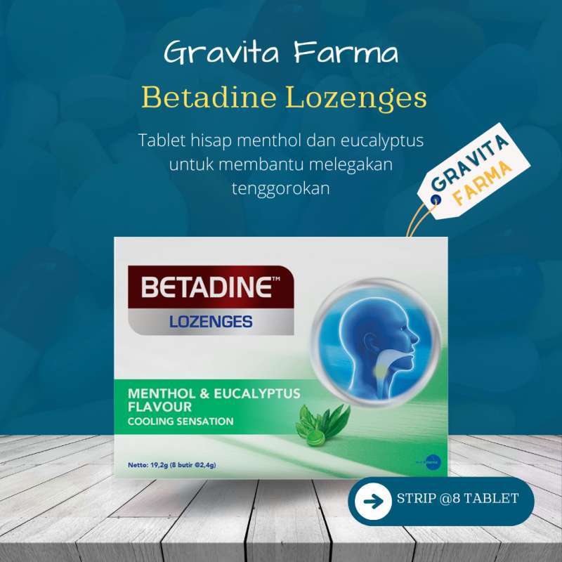Jual Betadine Lozenges Menthol & Eucalyptus - Strip 8 Tablet Hisap Di ...