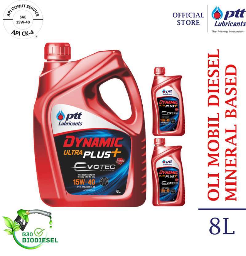 Jual PTT Lubricants Dynamic Ultra Plus+ SAE 15W-40 API CK-4/SN [6+2L ...