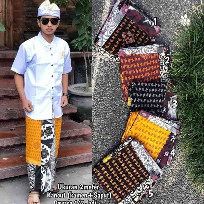Jual Ready Stock Pakaian Adat Bali Pria Kain Bawahan Setengah Jadi Promo di Seller selia shop ...
