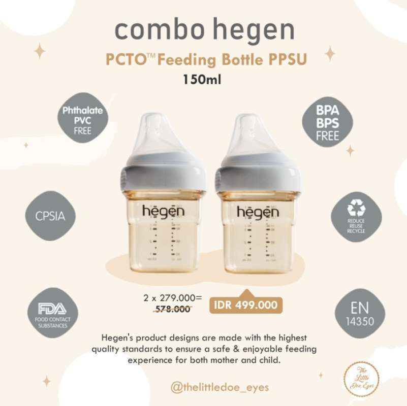 Jual Combo hegen PCTO 150ml 240ml 330ml Feeding Bottle PPSU (2-pack) di Seller Kecup.id Store ...