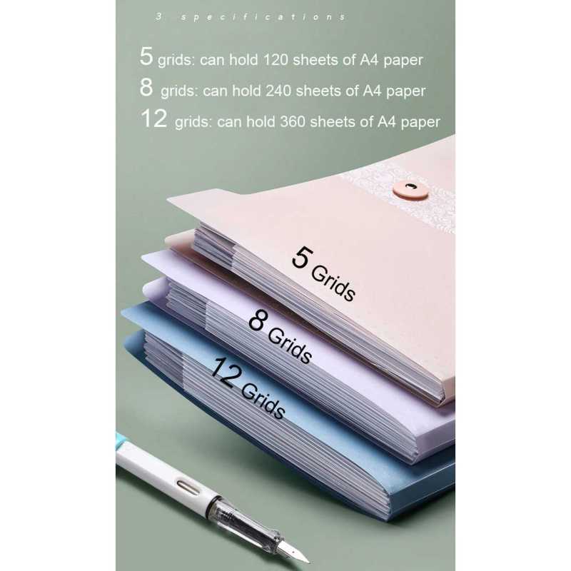 Jual Xiyu Tas Folder Plastik Kertas A4 Multi Layer Storage 12 Grid ...