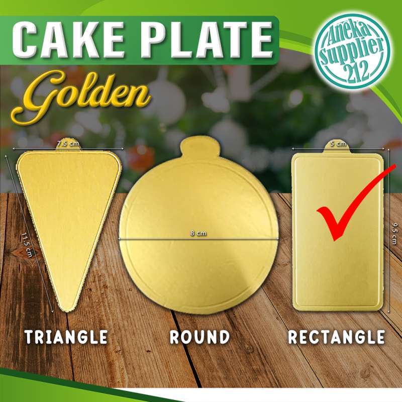 Promo Tatakan Alas Kue Cake Slice GOLD (Bulat, Persegi, Segitiga) - 25 ...