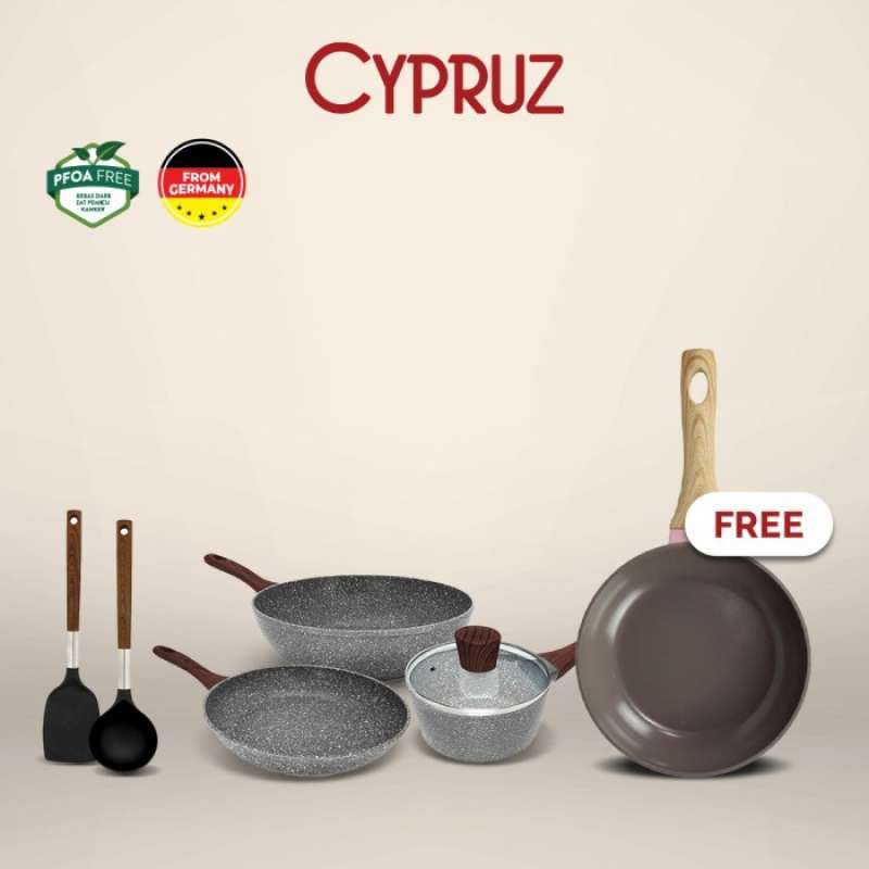 Jual Cypruz Paket Marble Cookware / Grey Marble Convenience Set PI-0900 ...