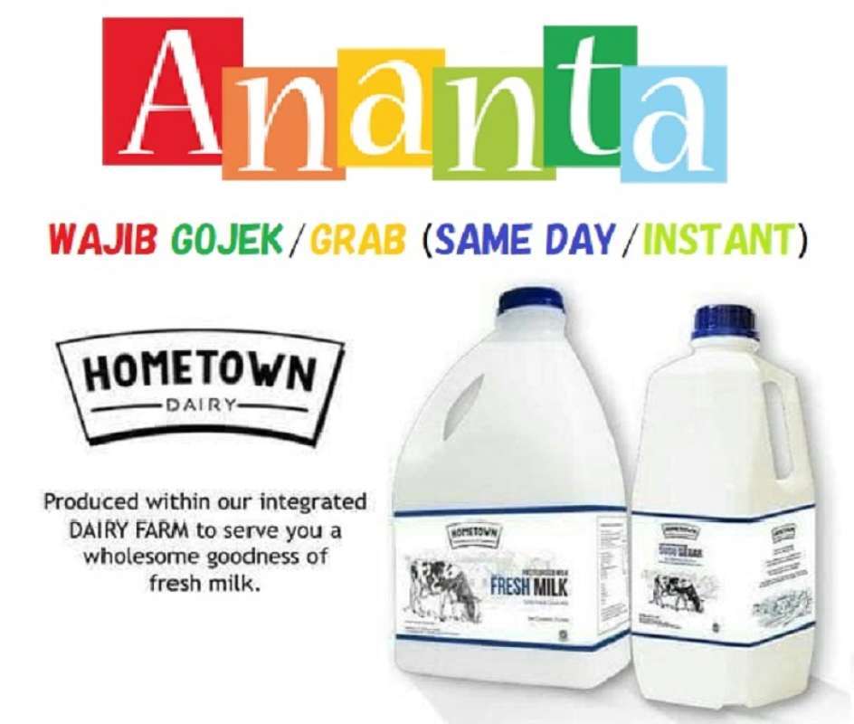 Jual Hometown Fresh Milk Susu Sapi Segar [1 L] di Seller Baby Ananta ...