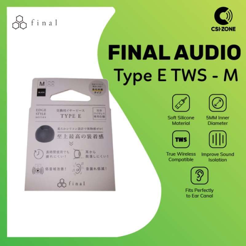 Jual Final Audio Type E True Wireless / Tws Eartips Replacement - Black ...