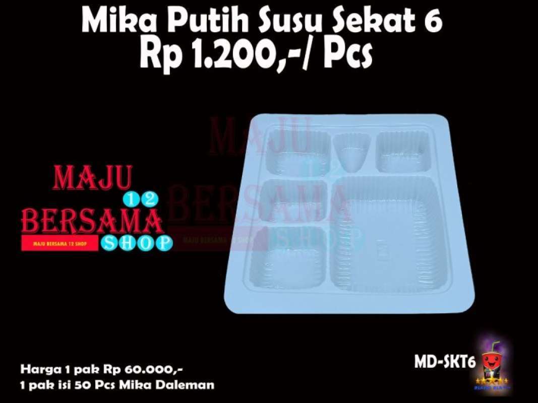 Jual @50 PCS MIKA SEKAT PUTIH SUSU MIKA DALAMAN DUS NASI CATERING SEKAT ...