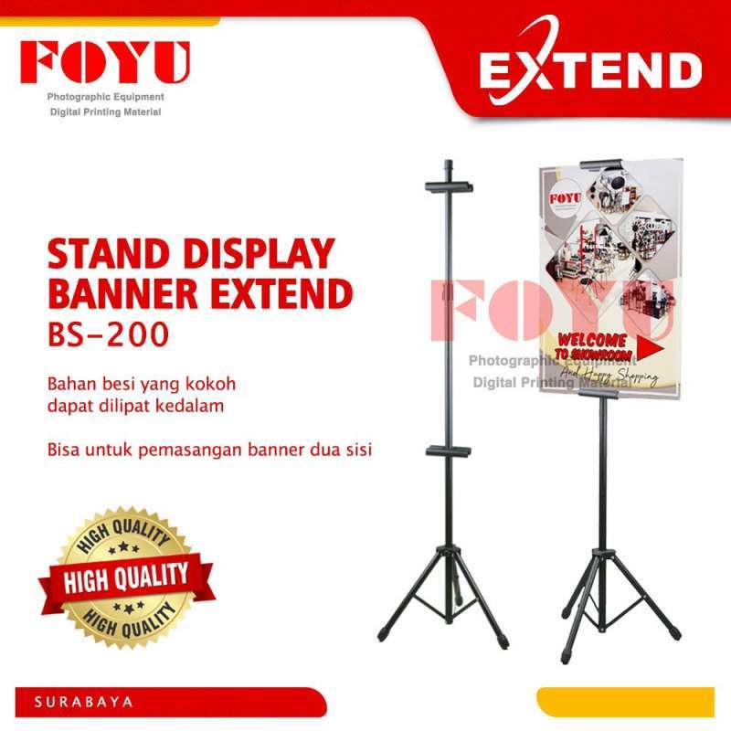 Jual Universal BS-200 Extend Display Banner Poster Tripod Stand di ...