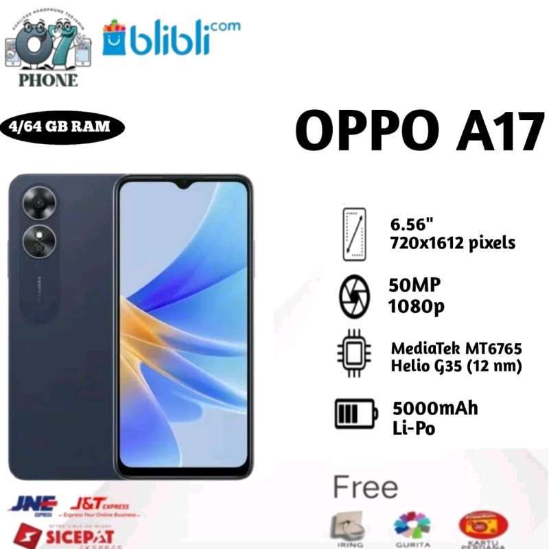Promo Oppo A17 4/64 RAM 4GB Internal 64GB Garansi Resmi Oppo Indonesia ...