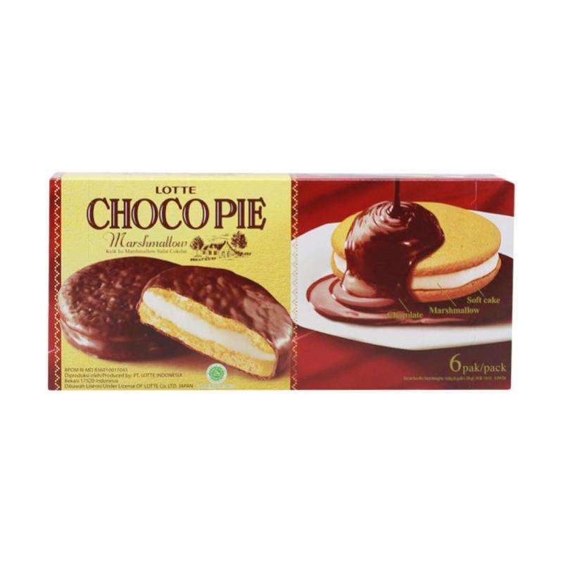 Jual LOTTE Choco Pie Marshmallow Biskuit [168 g] Isi 6 Sachet di Seller ...