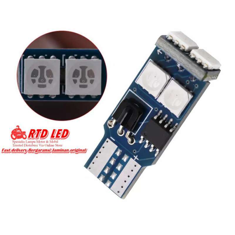 Jual Rtd Led 5050 T10 Lampu Senja [6 Smd/ 7 Warna Rgb/ Isi 2 Pcs] Di ...
